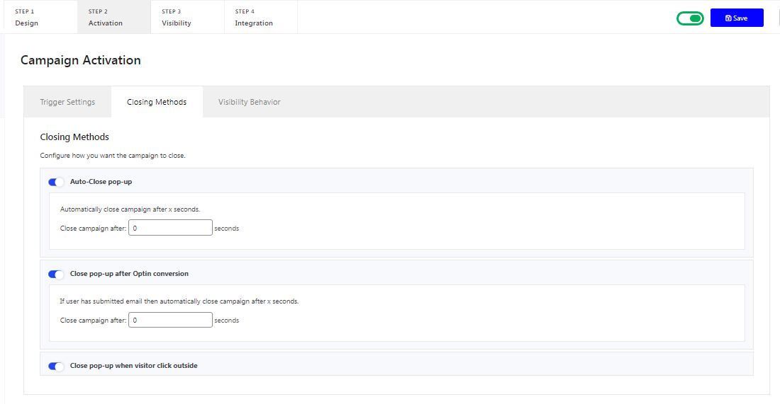 Campaign Closing Method » OptinAble